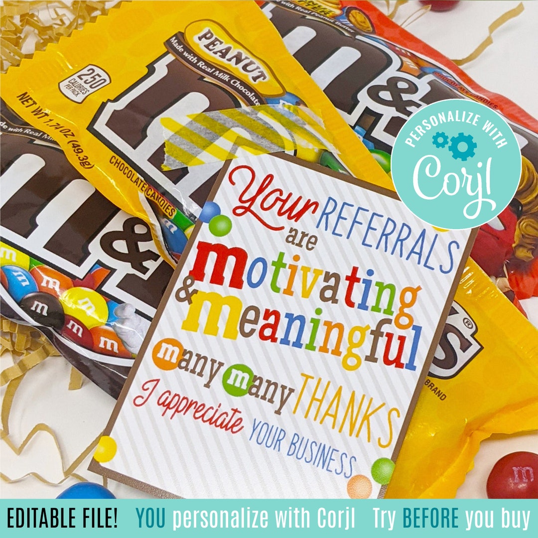 Editable Referral Appreciation Printable Gift Tags, Your Referrals Are ...
