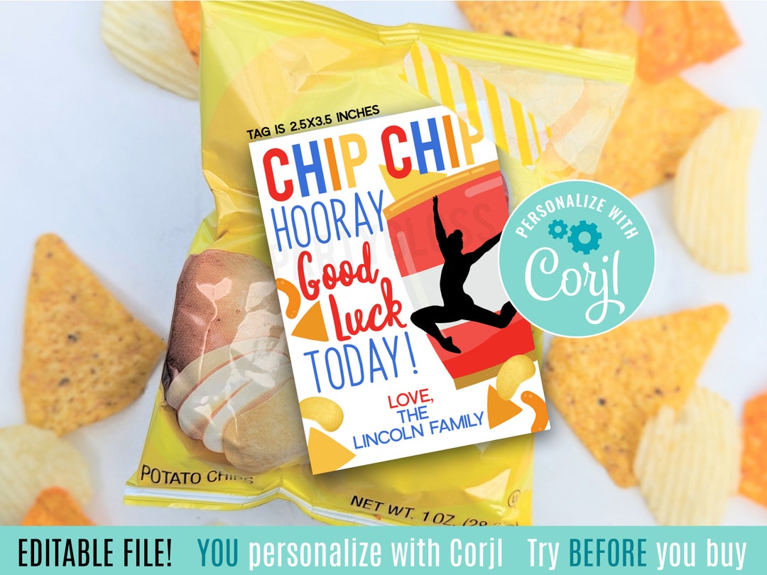 Editable Dance Chip Chip Hooray Good Luck Today Printable Gift Tags ...
