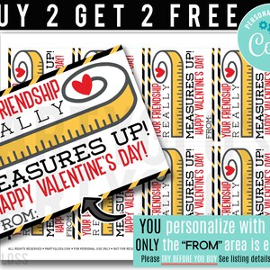 Editable Measuring Tape Valentine's Day Printable Tags Valentine ...