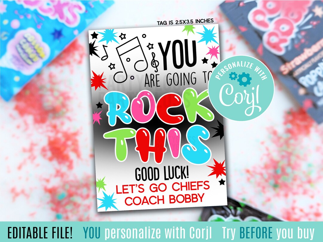 Editable Music You Are Going to Rock This Good Luck Printable Gift Tags ...