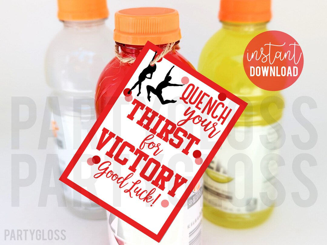 Red Dance Good Luck Printable Tags, Quench Your Thirst for Victory ...