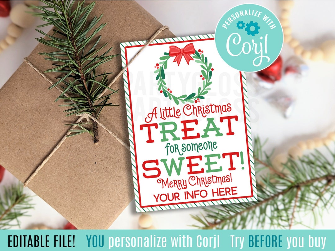 Editable A Little Christmas Treat for Someone Sweet Appreciation ...