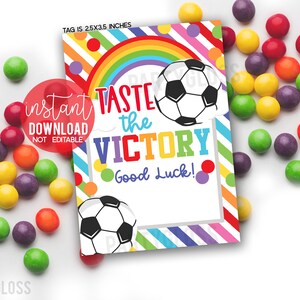Soccer Taste the Victory Printable Gift Tags Good Luck Match Practice ...