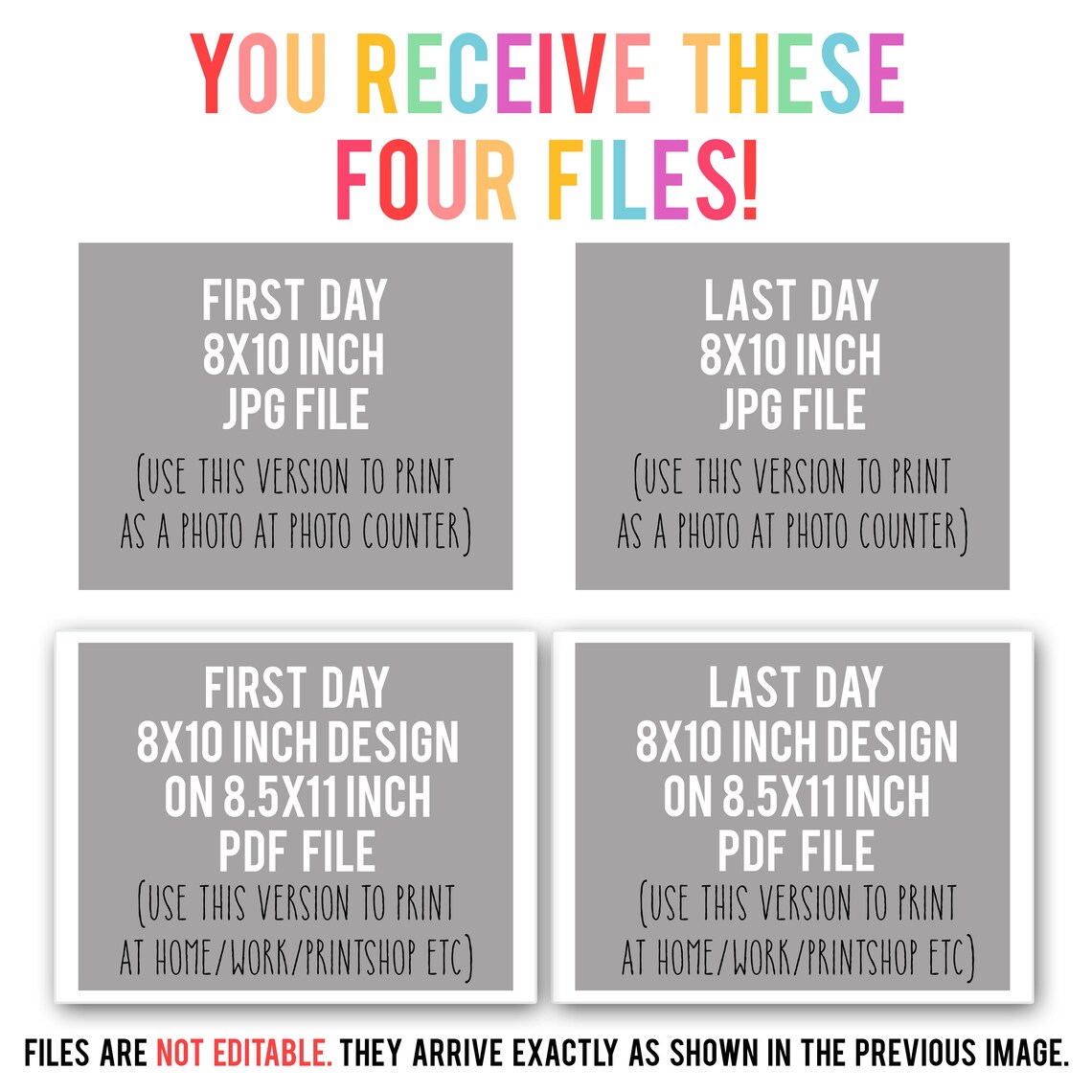 First Day of Fourth Grade 8x10 Printable Sign, Back to School Sign 4th ...