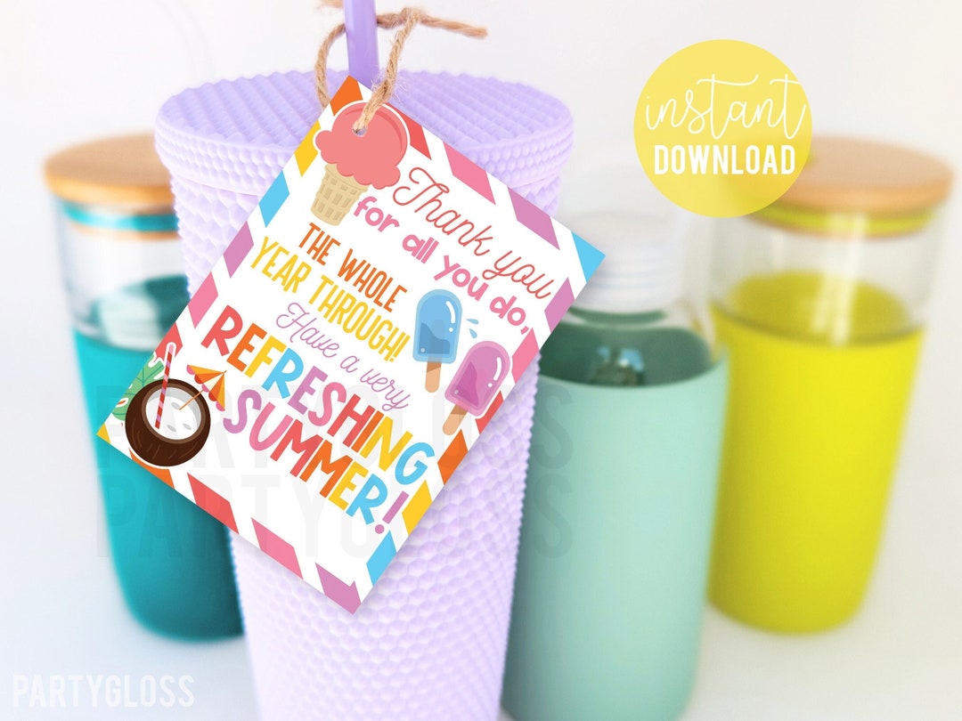 End of Year Printable Gift Tags Teacher Appreciation Thank You All You ...