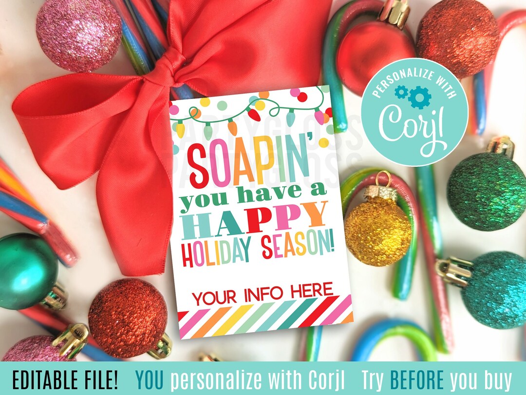 Editable Christmas Soap Hoping You Have A Very Happy Holiday Season ...