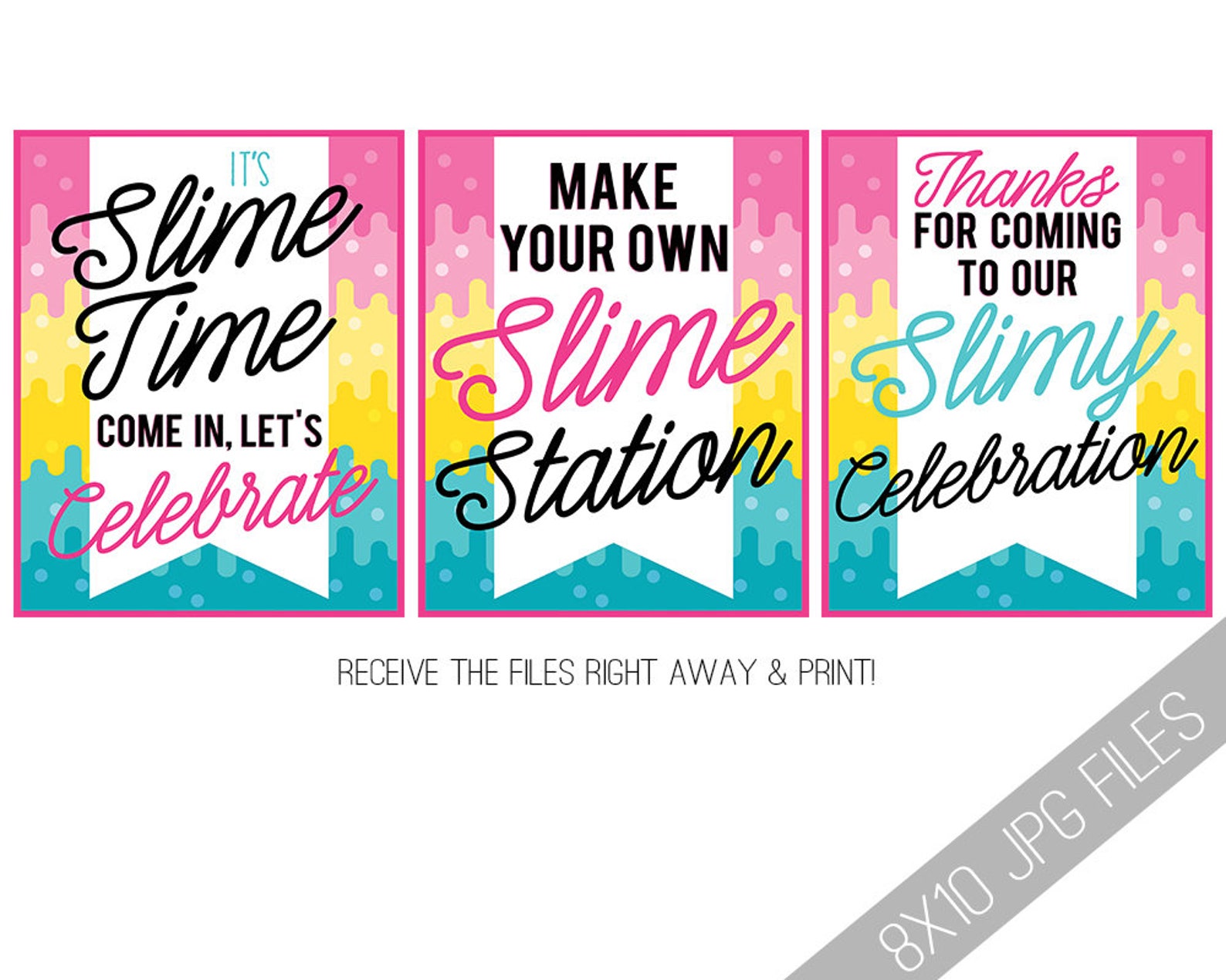 Slime Printable Signs Slime Station Sign Slime Birthday - Etsy