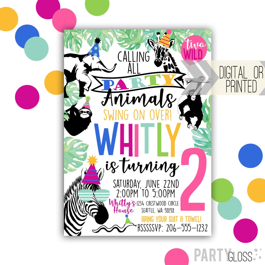 Party Animal Invitation - Digital or Printed | Party Animal Printable ...