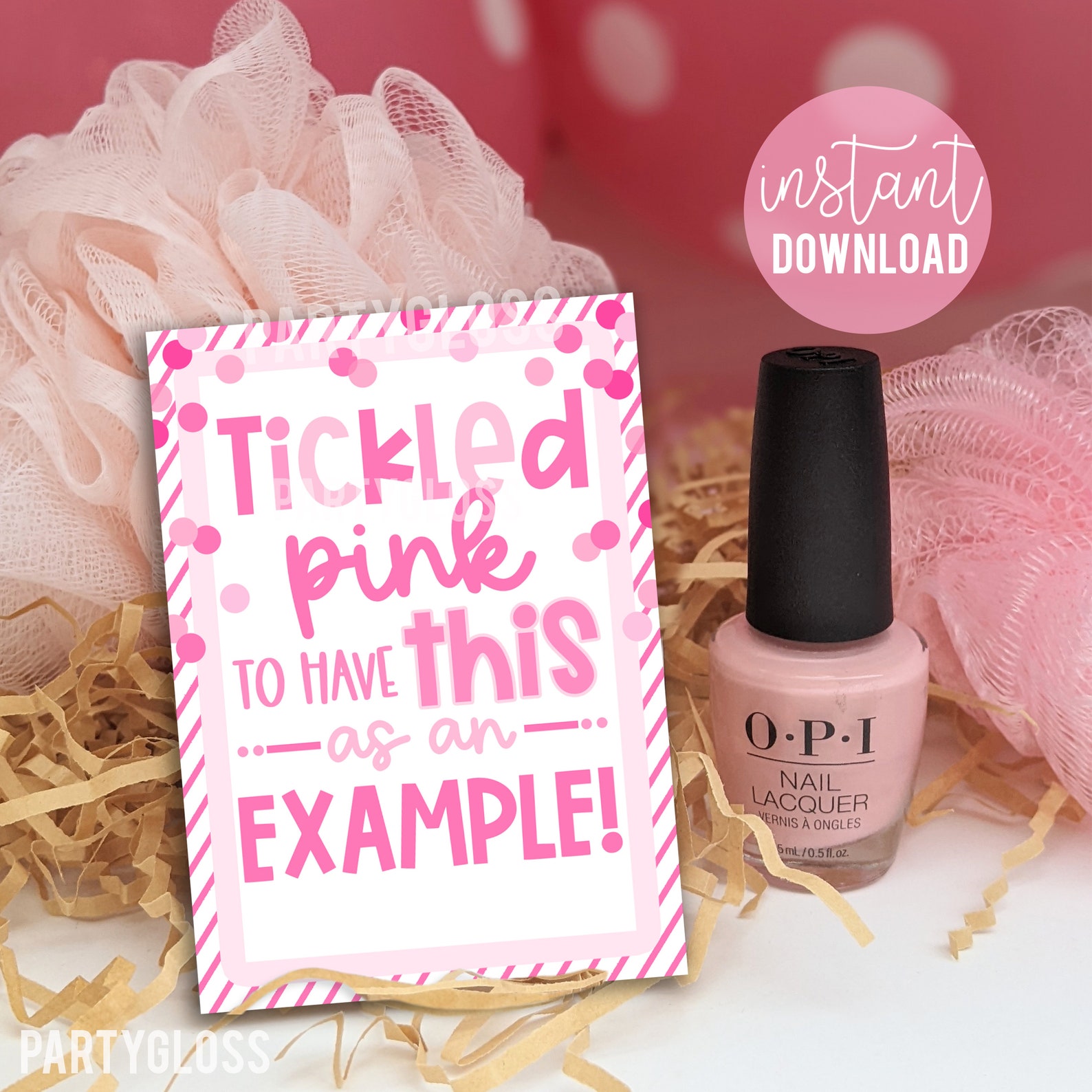 Teacher Appreciation Printable Tag Tickled Pink Printable - Etsy