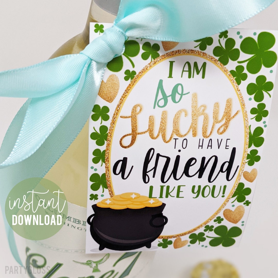 St. Patrick's Day Printable Tags, Friends Gift Tag, so Lucky to Have A ...