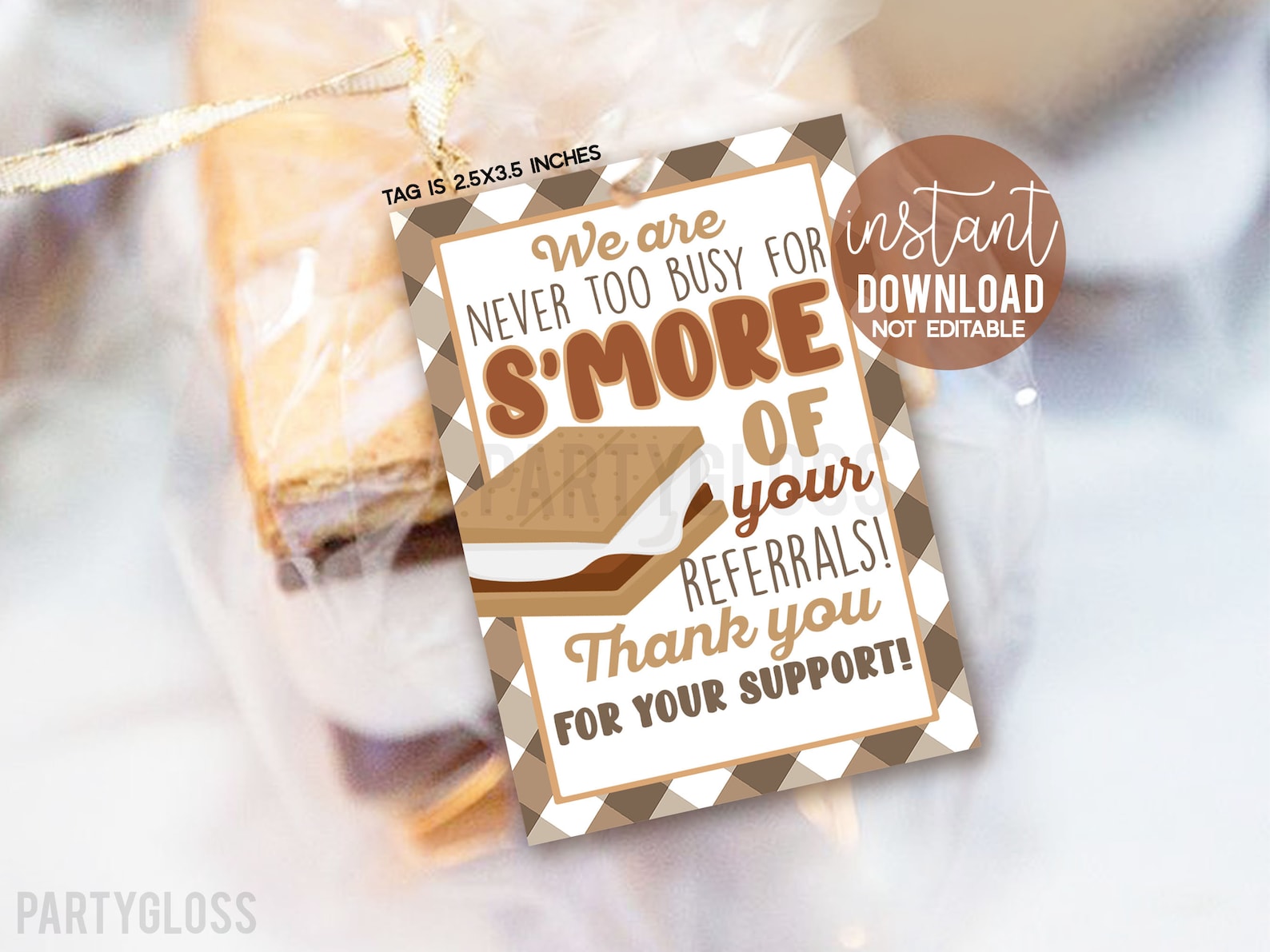 S'more Themed Referral Marketing Tags, Real Estate Home Health Hospice ...