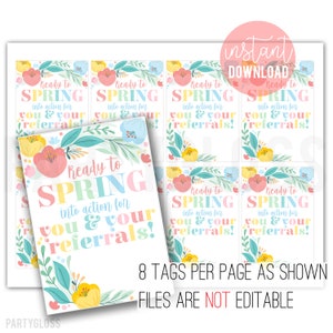 Referral Marketing Printable Tag | Printable Marketing | Spring Easter ...