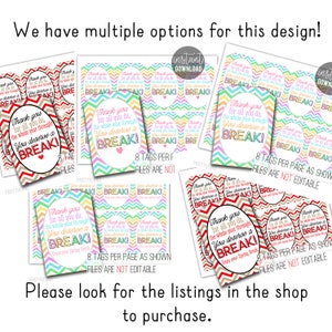 Teacher Appreciation Printable Gift Tags, You Deserve A Break Spring ...