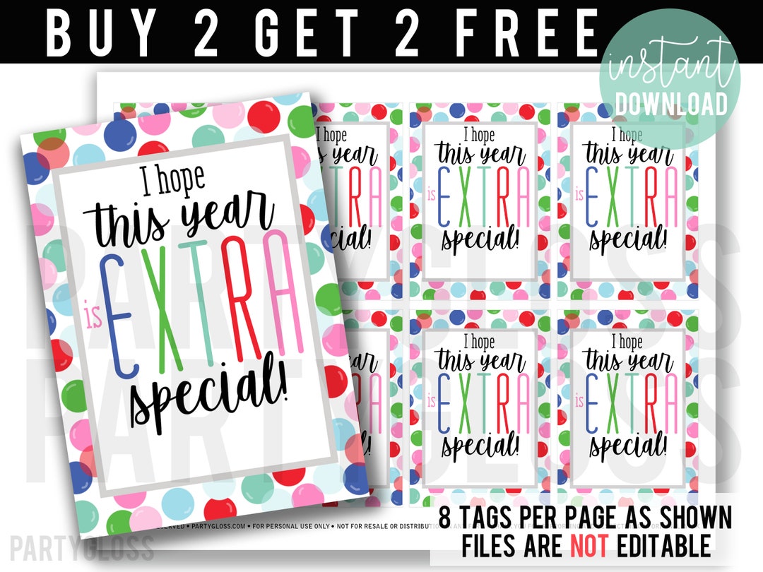 Extra Special Year Back to School Printable Gift Tags, Chewing Gum Tag ...