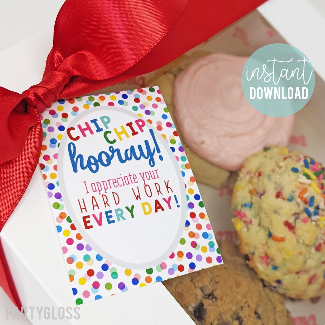 Chip Chip Hooray Appreciation Printable Tag Printable Cookie - Etsy