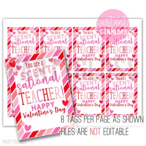 Scentsational Teacher Valentine's Day Printable Valentine Candle Tag ...