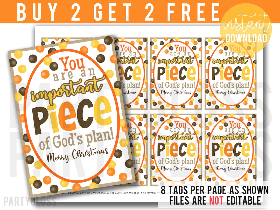 You Are an Important Piece of God's Plan Printable Gift Tags, Christian ...