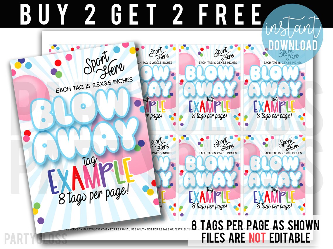 Cheer Blow Away the Competition Printable Gift Tags, Good Luck Big Game ...
