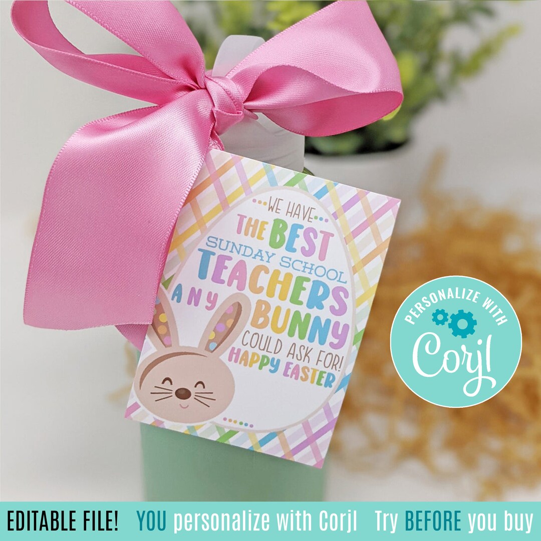 Editable Easter Sunday School Teacher Appreciation Printable Tags ...