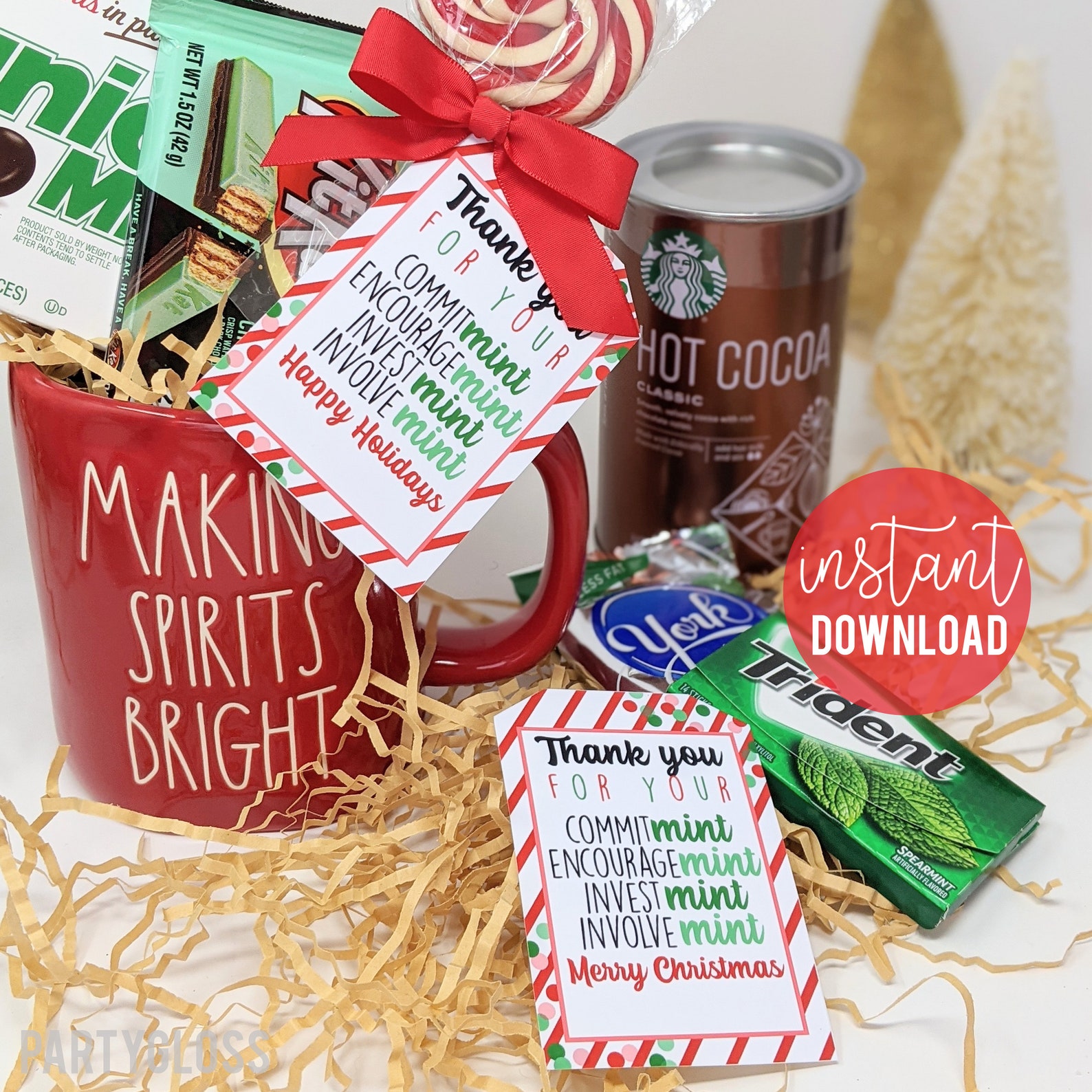 Mint Appreciation Printable Tag Mint Tags Christmas Tags | Etsy