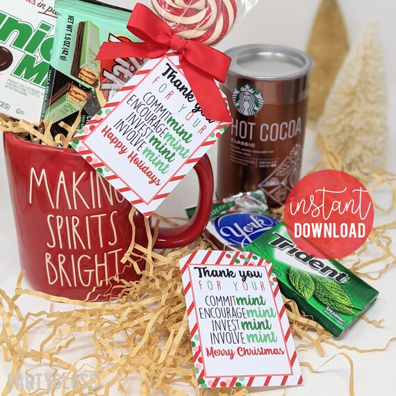 Mint Appreciation Printable Tag Mint Tags Christmas Tags | Etsy