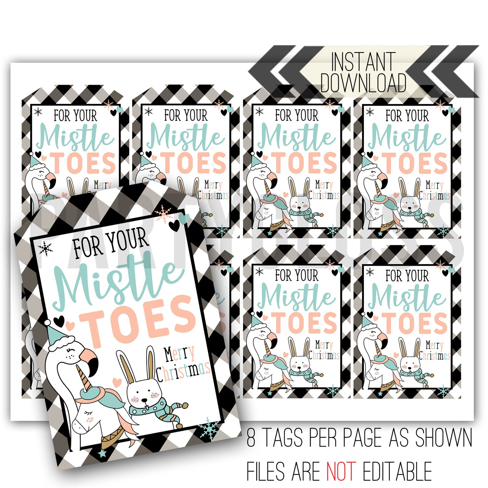 Mistle Toes Printable Tag Nail Polish Gift Staff Tag | Etsy