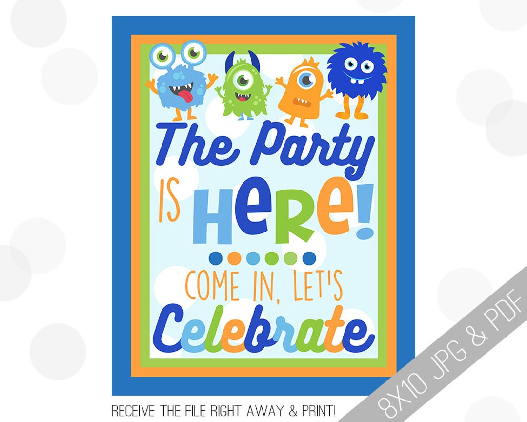 Monster Party Printables | Monster Welcome Sign | Door Sign | Little ...