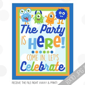 Monster Party Printables | Monster Welcome Sign | Door Sign | Little ...