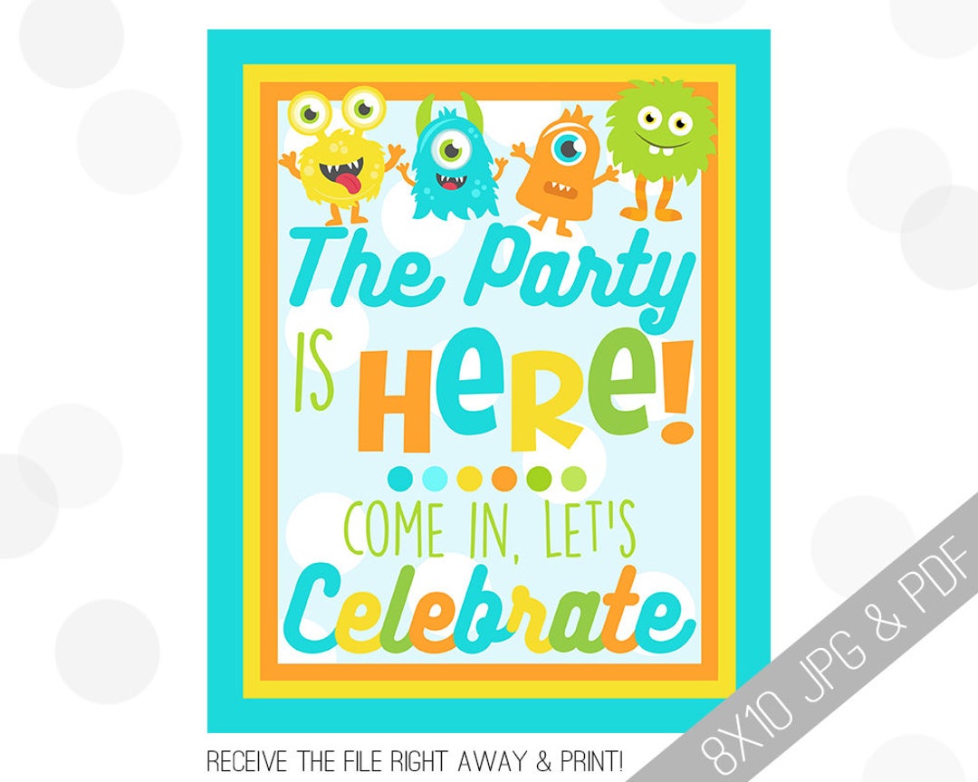 Monster Party Printables Monster Welcome Sign Door Sign Little Monster ...