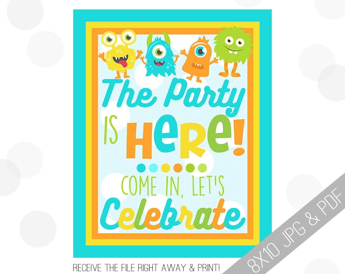 Editable Monsters Welcome Sign Instant Download Baby Monster Welcome ...