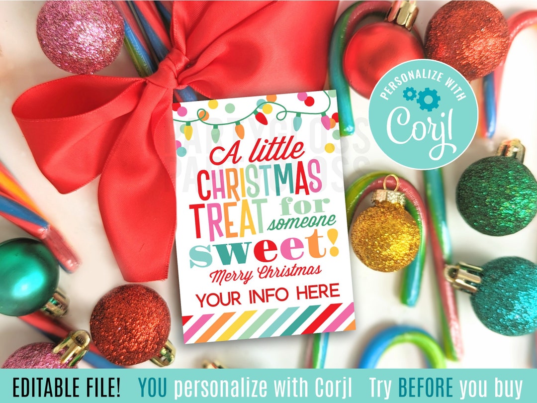 Editable Christmas A Little Christmas Treat for Someone Sweet ...