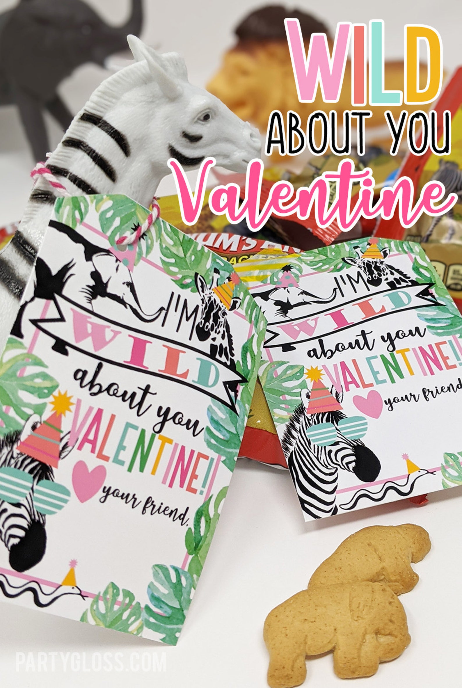 Wild Animal Valentine's Day Printable Tags Jungle Valentine Wild About ...
