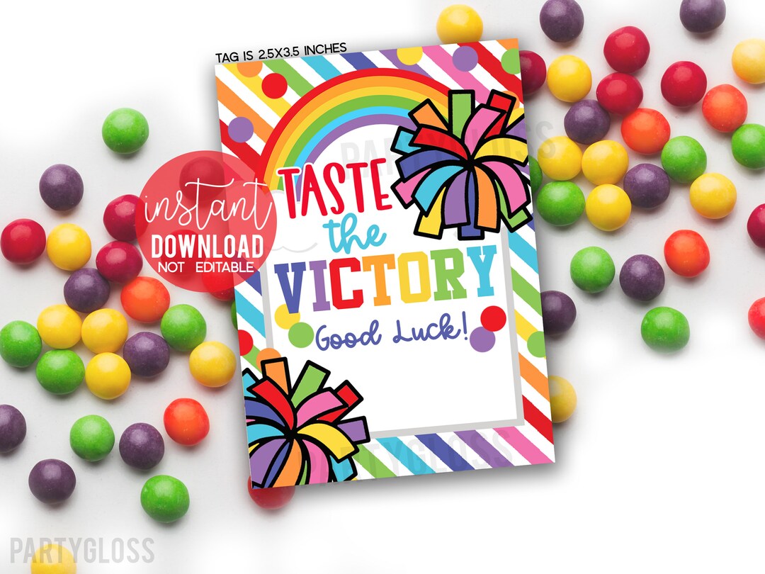 Cheer Taste the Victory Printable Gift Tags, Good Luck Big Game Day ...
