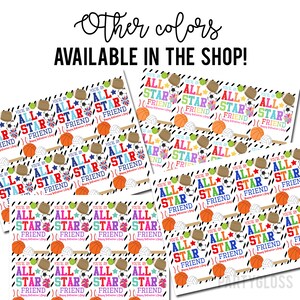 Sports Valentine's Day Printable Tags All Star Friend Valentine ...