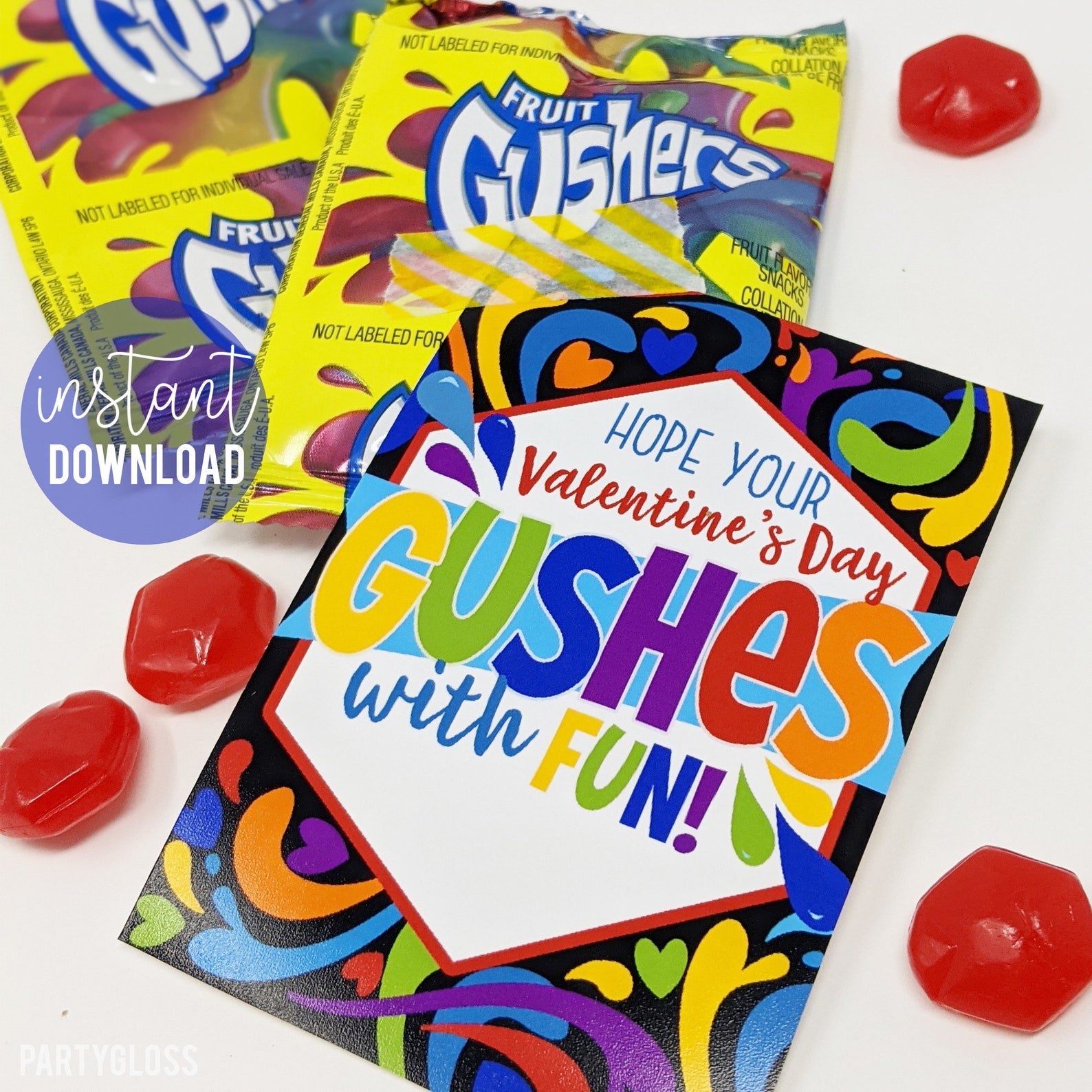 Valentine's Day Printable Tag, Gushes With Fun Valentine, Class Team ...