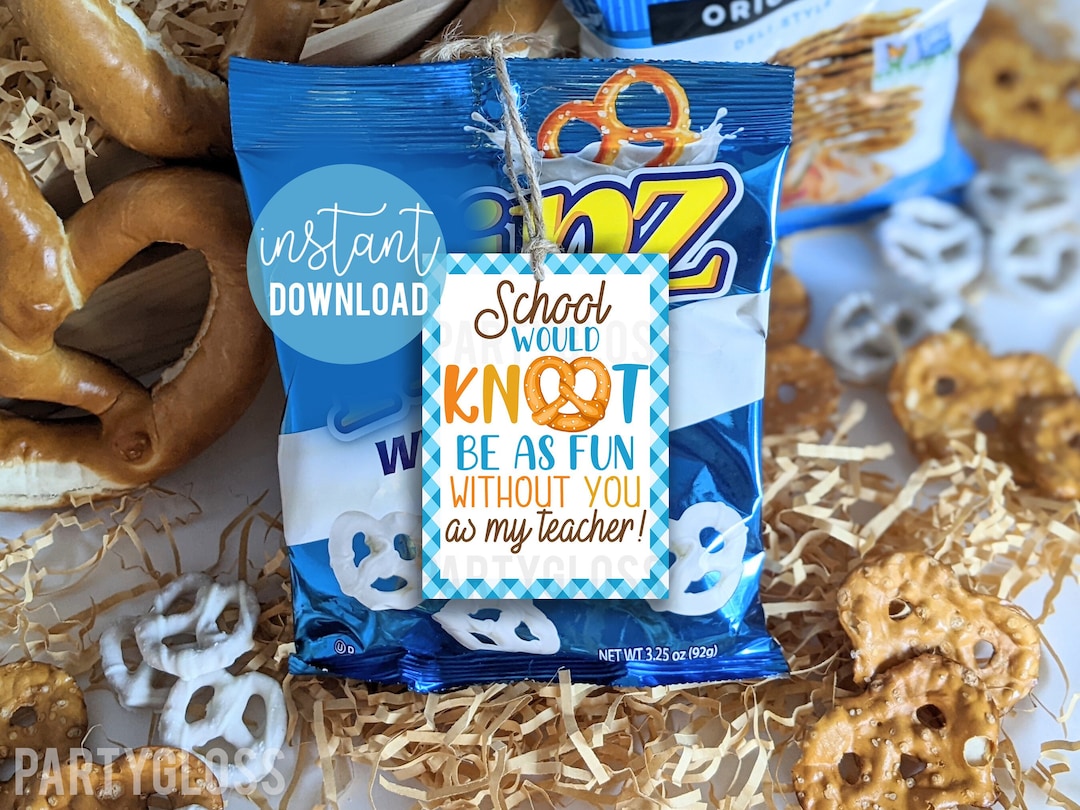 Pretzel Teacher Appreciation Printable Tag | Teacher Tags | School ...