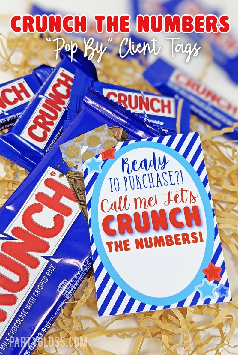 Crunch the Numbers Printable Tag Printable Crunch Tags | Etsy