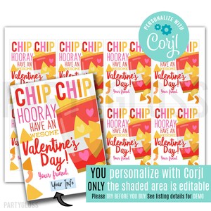 Editable Valentine's Day Bag of Chips Printable Gift Tags Chip Chip ...