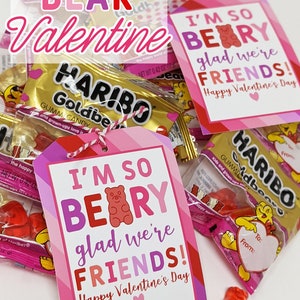 Gummy Bear Valentine's Day Printable Gift Tags, so Beary Glad We're ...