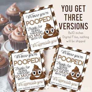 We Know You're Pooped Appreciation 8x10 Printable Sign, Poop Emoji ...