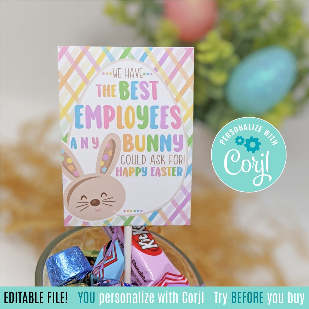 Editable Employee Appreciation Printable Tags Happy Easter Spring We ...