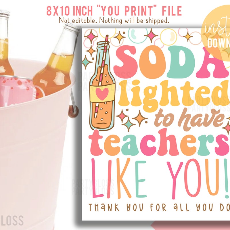 Teacher Soda Bar Printable - Etsy