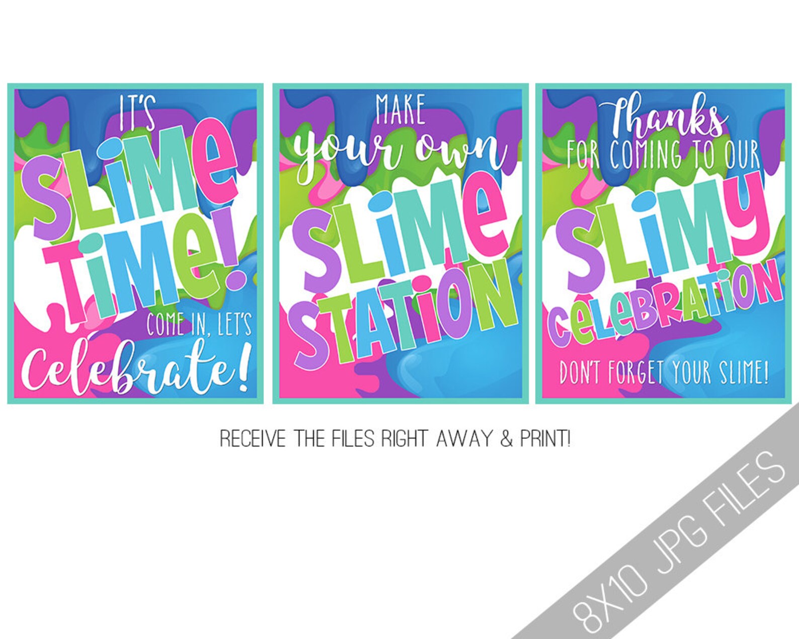Slime Printable Signs Slime Station Sign Slime Birthday - Etsy Canada