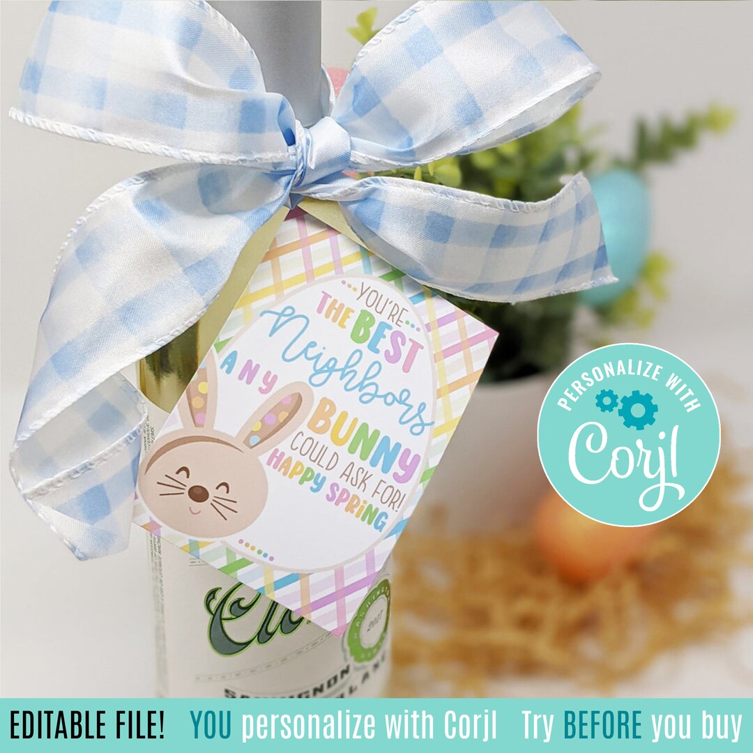 Editable Spring Neighbors Appreciation Printable Tags, Easter ...