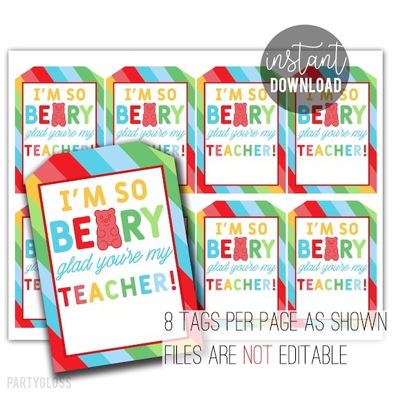 Gummy Bear Teacher Printable Gummy Bear Back To School | TPT