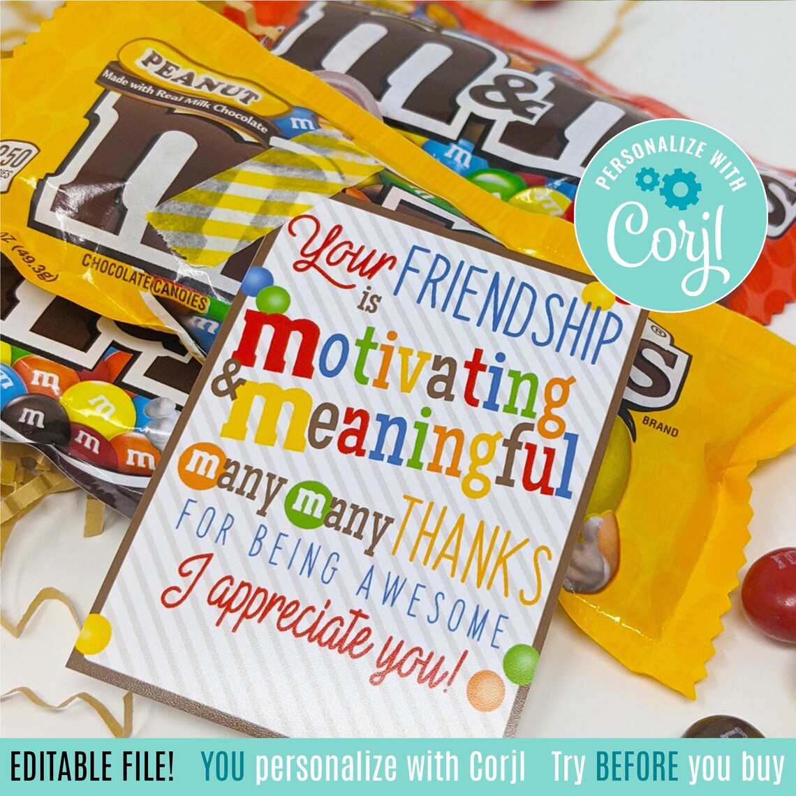 Editable Friend Appreciation Printable Tag Friend Gift Tags - Etsy