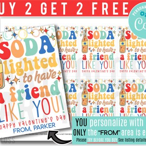 Editable Soda Valentine's Day Printable Tags Blue Crazy Straw PTA ...