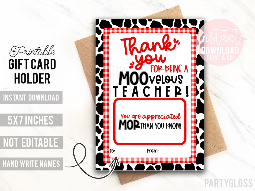 Teacher Appreciation Printable Chick Gift Card Holder Thank You ...
