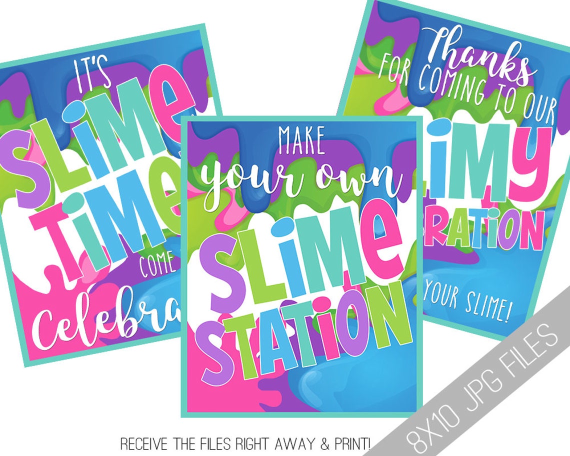 Slime Printable Signs Slime Station Sign Slime Birthday - Etsy Canada