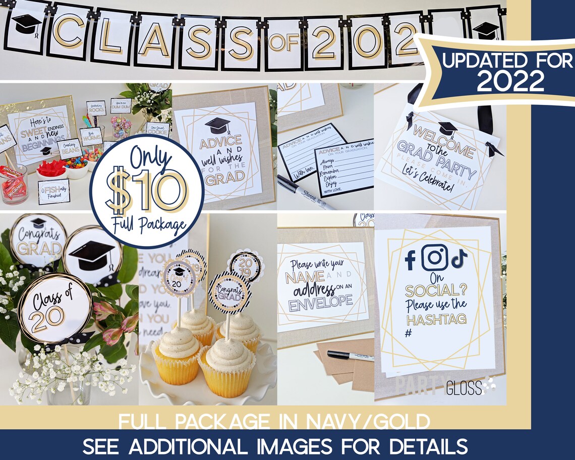 Graduation Printable Package Grad Party Decor Class of - Etsy